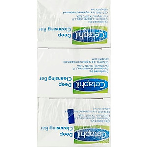 Cetaphil Bar Soap, Deep Cleansing Face and Body Bar, Pack of 3, For Dry to Normal, Sensitive Skin, Soap Free, Hypoallergenic, Paraben Free, Removes Makeup, Dirt and Oil