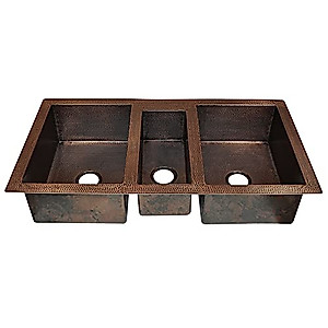 Copper Triple Bowl Kitchen Sink