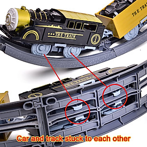 FUN LITTLE TOYS 78PCS Train Set Toys for Kids, Flexible Railway Tracks Roller Coaster Playset, Batteries Operated Toy Train with Light and Sound, Gift for 3 4 5 6 Years Old Toddlers Boys and Girls