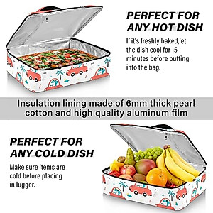Kcldeci Insulated Thermal Food Carrier Insulated Casserole Carrier for Hot or Cold Food,Driver Shark Insulated Tote Bag for Potluck Cookouts Parties Picnic,Lasagna Lugger