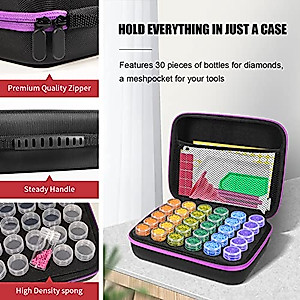 CAIOVSE Diamond Painting Storage Containers,30 Slots Diamond Painting Accessories Kits Diamond Art Accessories and Tools for Craft Jewelry Rhinestones Bead Organizer