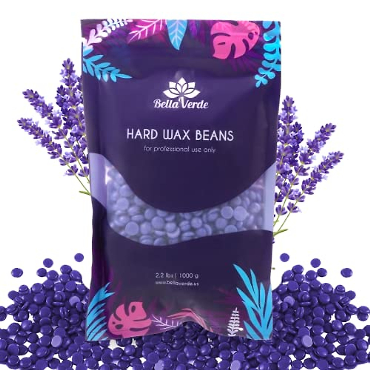 Bella Verde Wax Beans 2.2lb - Hard Wax Beads for Hair Removal - Brazilian Eyebrow Home Body Wax for Men Women - Hot Wax for Brazilian Body Legs Eyebrows Face Lips Armpits