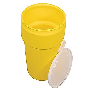 Eagle 20 Gallon Lab Pack Barrel Drum, Plastic Lever-Lock, Yellow, 1623