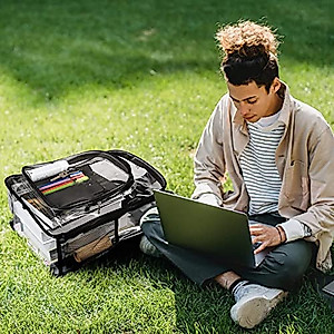 3PCS Large Capacity PVC Transparent Backpack Multi-Pocket Waterproof Bag Suitable For College Students To Work Outdoors