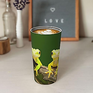 WANGZHAO Two Geckos Print Double Wall Stainless Steel Vacuum Insulated Tumbler Cup Home Thermal Cup