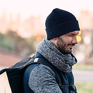 Trendy Apparel Shop Oversized Big Size Plain Ribbed Knit Cuff Long Beanie Hat - Charcoal - 2XL