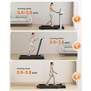 YOSUDA Treadmill,Under Desk Treadmill 3.0HP,2 in 1 Walking Pad Home/Office,Smart Walking Treadmill with App,Walking Jogging Machine with 265 lbs Weight Capacity Remote Control LED Display Black-T200