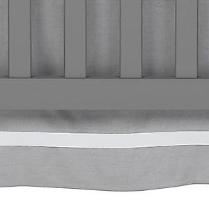 Lambs & Ivy Signature Gray Linen with White Trim 4-Sided Crib Skirt
