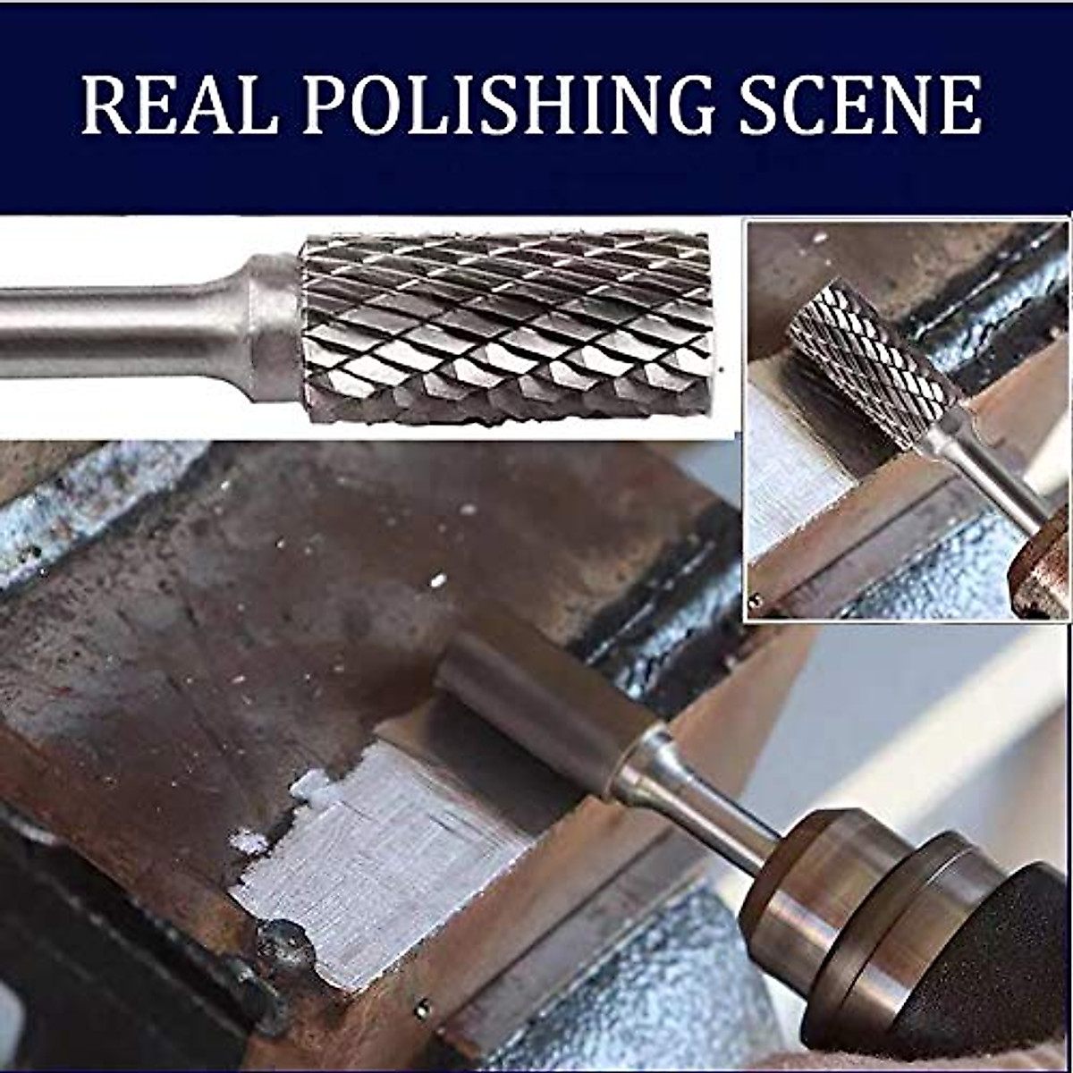 OSIDU Carbide Burrs Set 5pcs Extra Long Shank Carbide Rotery Burr File Double Cut 1/4 Inch Shank Long Burr Bits For Die Grinder Bits