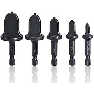 Bestgle 5 Pcs Swaging Tool Drill Bit Set, 1/4 Inch Hex Shank Copper Pipe Swagging Drill Bits Air Conditioner Tube Expander Flaring Tools Copper Pipe Swagging Flare Tools Copper Tubing Repairment Kit
