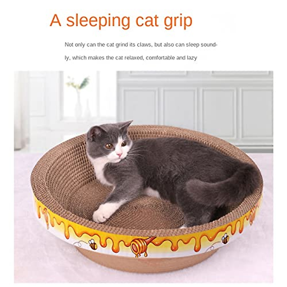 PetPhindU 2PCS Cardboard Cat Scratcher Corrugated Cat Scratcher Cat Scratch Ramp Cat Scratcher Little Scratchers Cat Scratch Bowl Cat Carpet Scratcher Scratchboard for Cat with Cat Grass and Catnip