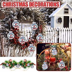 2.5 Inch Iridescent Ornaments Balls, 12Pcs Plastic Clear Christmas Balls Fill-able Mini Ornaments for Crafts Holiday Party Xmas Tree Decorations Home Decor