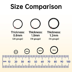 Hoop Nose Ring for Women Men,Kucheed 316L Surgical Steel Sleeper Hoop Earrings Septum Clickers Hinged Segment Ring 6/8/10/12mm, Hypoallergenic Conch Lobe Piercing Daith Helix Gold Ring Jewelry