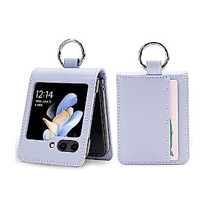 GOOSPERY Basic Diary Compatible with Samsung Galaxy Z Flip 5 Case, Card Holder, Pocket Storage, Premium PU Leather, Key Ring Wallet Cover - Lavender
