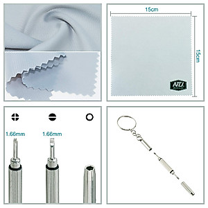 2pcs Eyeglasses Holder Strap, Sunglasses Strap, Eyewear Retainer, Sports String Retainer, Adjustable from 9.2" to 14”, with Glass Cleaning Cloth and Screwdriver, Black