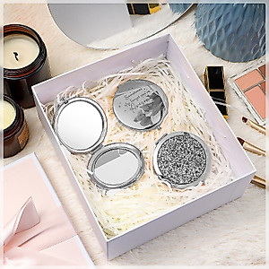 Roowest 10 Pcs Inspirational Compact Mirror Sometimes You Forget You're Awesome Appreciation Thank You Gifts for Women Employee Coworker Staff Birthday Favor Magnifying Pocket Mirror (White)