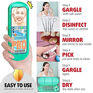 G.CATACC Dental Tools, Plaque Remover for Teeth, Metal Dental Pick Teeth Cleaning Tools Kit, Stainless Steel Oral Care Dental Hygiene Kit with Tooth Scraper Plaque Tartar Remover - with Case