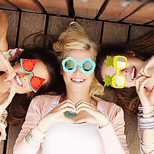 8 Pairs Luau Party Sunglasses, Hawaiian Funny Sunglasses Summer Party Sunglasses Novelty Eyeglasses Tropical Fancy Dress Props for Creative Hawaiian Beach Theme Party Supplies