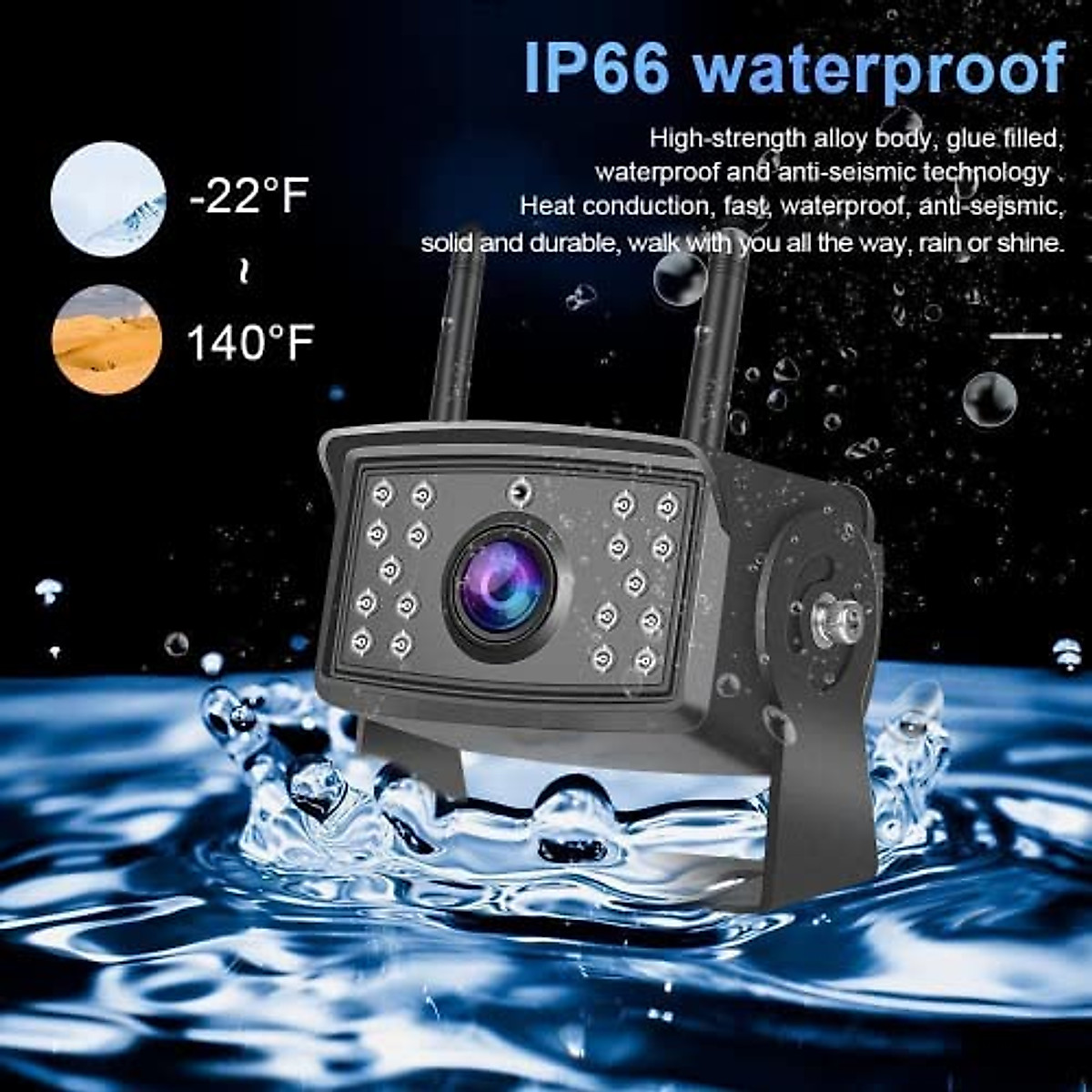 RV Backup Camera Wireless HD 1080P 2 Infrared Night Vision Bluetooth Rear View Cam 7‘’DVR Touch Key Monitor Kit Adapter for Furrion Pre-Wired RV Trailer Truck Camper Van Crane 4 Channels DAJKRTIA K7