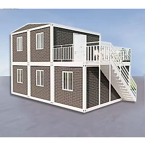 S.E.Q Double Story Fully Equipped prefab Expandable Container House, Luxury Home Stairs Included 2-3 bedrooms,1 Kitchen,1 Bathroom 30 ft