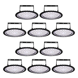 Viugreum 10 Pack 200W UFO LED High Bay Light, 20000LM 6500K Daylight White LED Warehouse Lighting, IP65 Waterproof Commercial Bay Lighting for Garage Barn Workshop