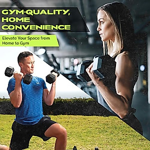 Rage Fitness Rubber Coated Dumbbell - No Roll Design Easy-Grip Steel Knurled Handle, Weights Dumbbell Set for Strength Training, Workouts - Ideal Weights Set for Home Gym - SOLD INDIVIDUALLY - Black (55 LB)