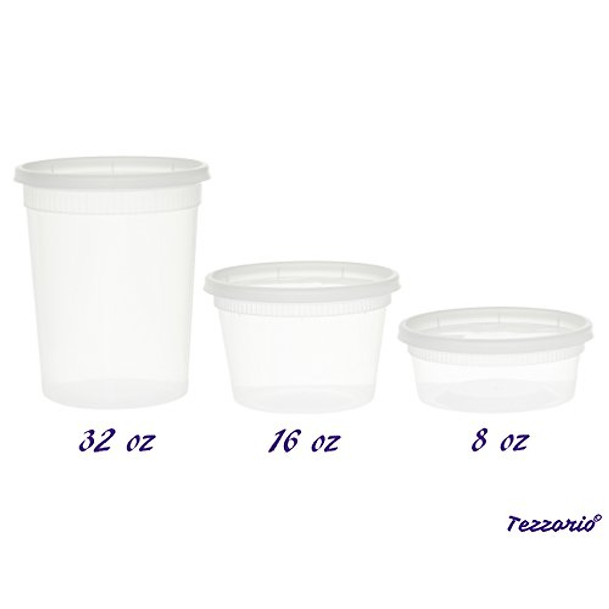 (24 Pack) 32 oz Plastic Soup Containers with Lids, Heavy Duty Deli Food Storage/Take Out Containers, Microwavable, Leakproof