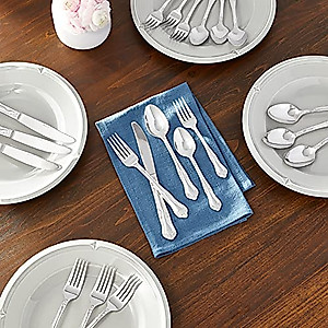 Oneida Azalea 20 Piece Everyday Flatware, Service for 4, 18/0 Stainless Steel, Silverware Set, Dishwasher Safe, Silver