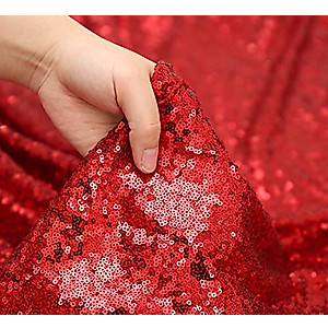 Red Sequin Backdrop Curtains,2ft x 8ft Sequin Photography Backdrop Curtain 2 Panels for Party Decoration, Red