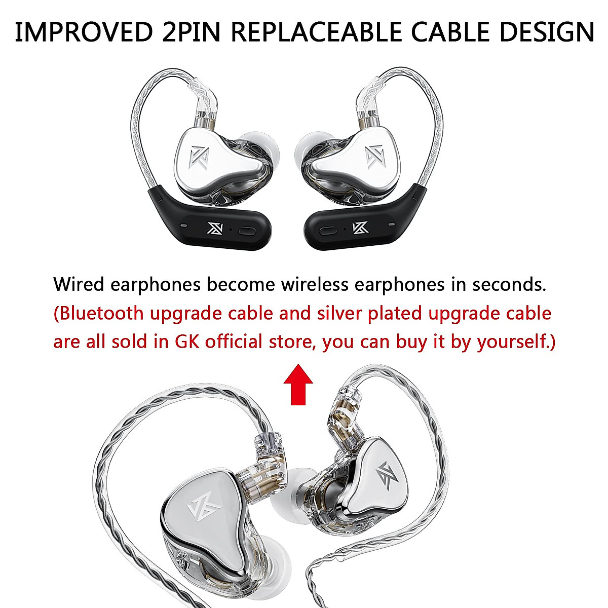 KZ ZAS in-Ear Headphones Wired, Headset Metal Frame, IEM Earphones,16-Unit Hybrid High-Frequency 7BA+10mm Dual DD HiFi Stereo Sound Earphones Noise Cancelling Earbuds(White, No Mic)