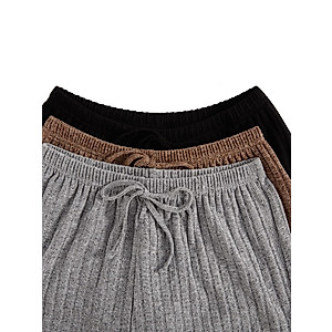 SOLY HUX Womens Pajamas Lounge Set 3 Sets Sleepwear Rib Knit Crop Tank Top and Shorts PJ Summer Outfits Multi M