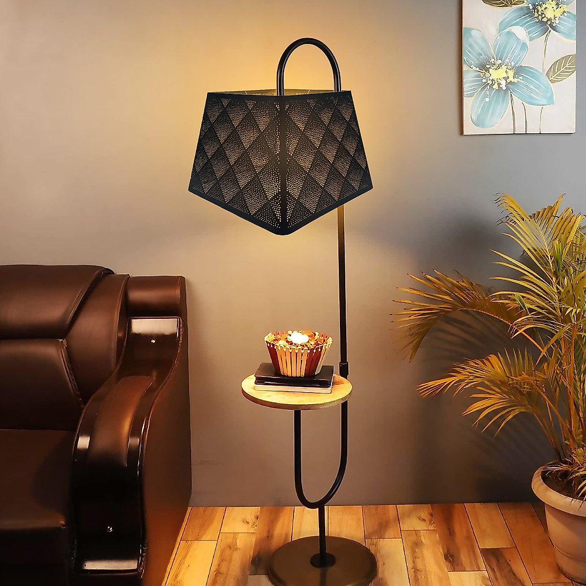 Royxen 2 Pack Metal Lamp Shades Vintage Lampshade for Table Lamp and Floor Light, Falling Stars