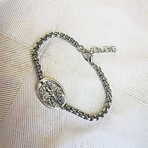 Adjustable Catholic Scapular Medal Bracelet - Stainless Steel Chain - MedjugorjeStoneGifts