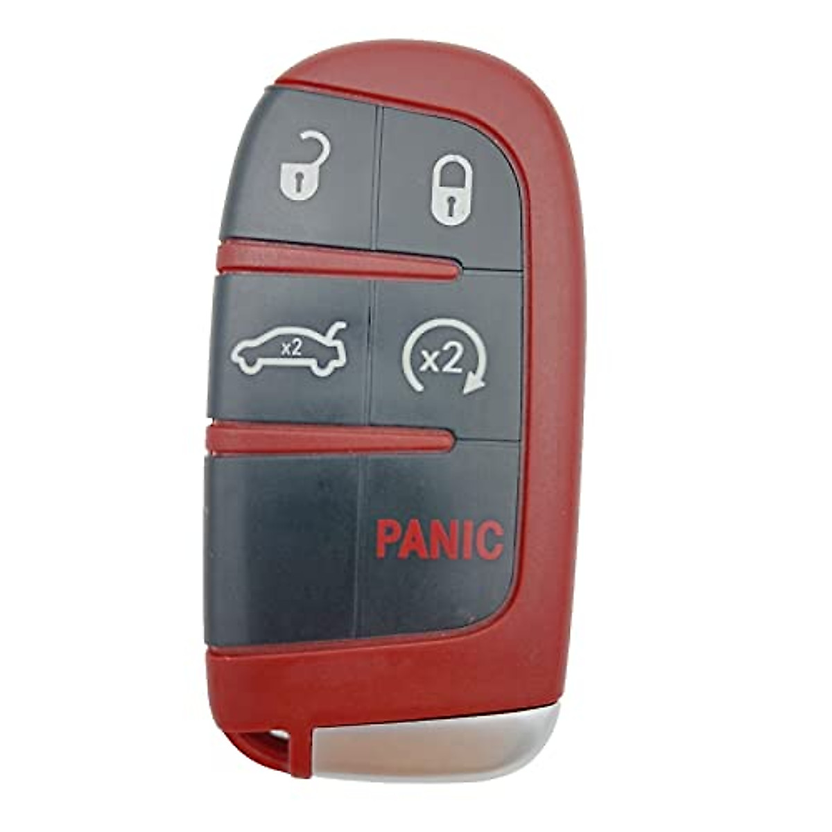 Guibuhuse New Red Color Smart Keyless Entry Remote Key Fob Cover Fits for 2016 2017 2018 2019 2020 Dodge Challenger Charger Dart Durango Journey Jeep Grand Cherokee Chrysler 300 2011-2018 Key Case