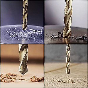 uxcell High Speed Steel Straight Shank Twist Drill Bit Fully Ground Titanium Coated 4.6mm Drilling Dia 2 Pcs