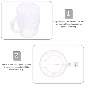 Toddmomy 20pcs Mini Beer Mugs Mini Shot Glasses Clear Beer Cups Plastic Beer Mugs Shot Beverage Tasting Glasses for Beer Sports Party Wedding Oktoberfest BBQ and Picnics