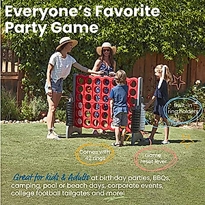 ECR4Kids Jumbo 4-To-Score, Giant Game, Red/Grey