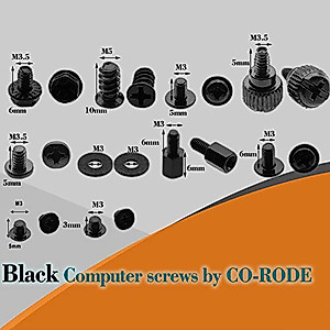 CO-RODE 711pcs Motherboard Standoffs Screws Kit, SSD Screws, Replacement PC Computer Screws Set for Mainboard, HDD Hard Drive, SSD, Computer Case, Fan, Power Graphics,CD-ROM