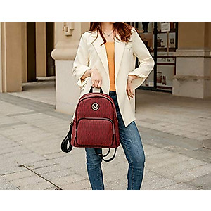 MKF Backpack Purse for Women & Teen Girls – PU Leather Top-Handle Ladies Fashion Travel Pocketbook Bag – Daypack White