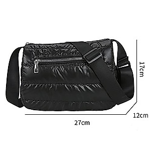 Quilted Crossbody Bag for Women Puffy Shoulder Bag Padded Puffer Messenger Bag Hobo Bag with Inner Pocket