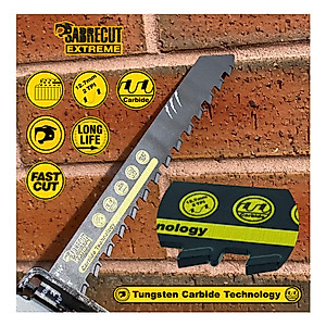 2 x SabreCut SCRS1543HM_2 Tungsten Carbide 9 29/64" (240mm) 2 TPI S1543HM Small Bricks Poroton Fibre Cement Concrete Straight Cutting Reciprocating Sabre Saw Compatible with Bosch Dewalt and others