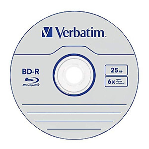 Verbatim BD-R Single Layer 6X Burning Speed Printable Surface Scratchguard Plus Pack of 5