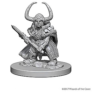 D&D Nolzur's Marvelous Miniatures - Dwarf Female Barbarian - 2 Count Unpainted Miniatures, Dungeons & Dragons