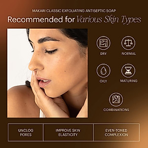 Makari Classic Exfoliating Antiseptic Soap (7oz) | Helps Revitalize Skin | Promotes Even Skin Tone | Detoxifies and Removes Impurities | For Dry, Oily, Normal, Maturing, and Combination Skin Types