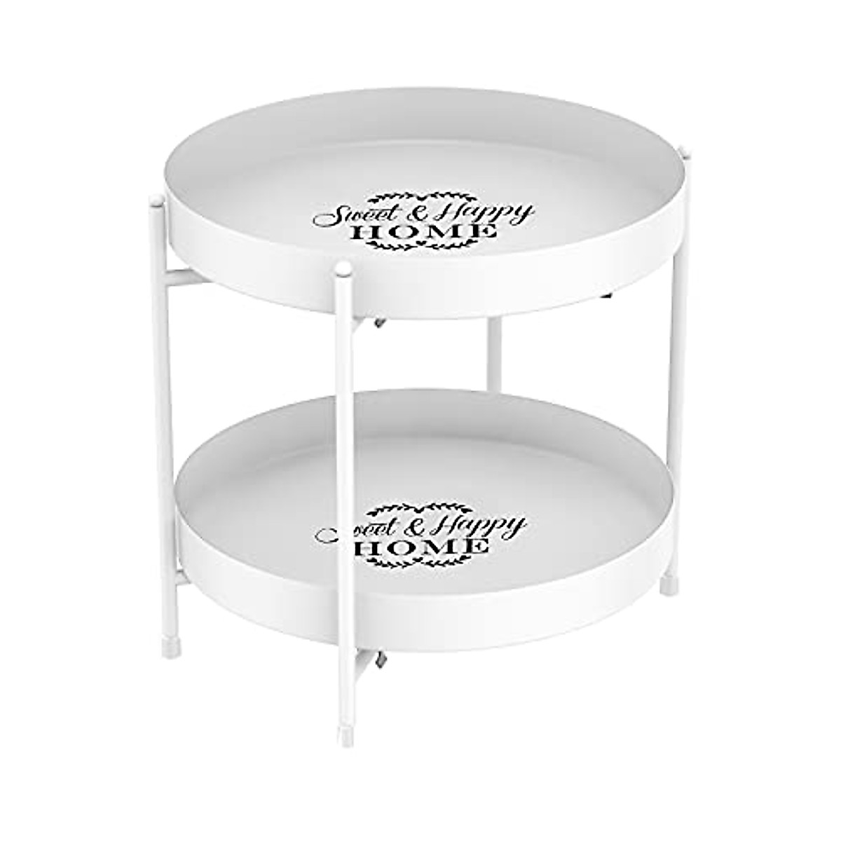 Lewondr 2-Tier Bathroom Countertop Organizer, Cosmetic & Makeup Storage Standing Shelf Kitchen Spice Rack, Vanity Tray, Multi-Use Countertop Standing Rack for Bathroom Kitchen Office - White(Round)