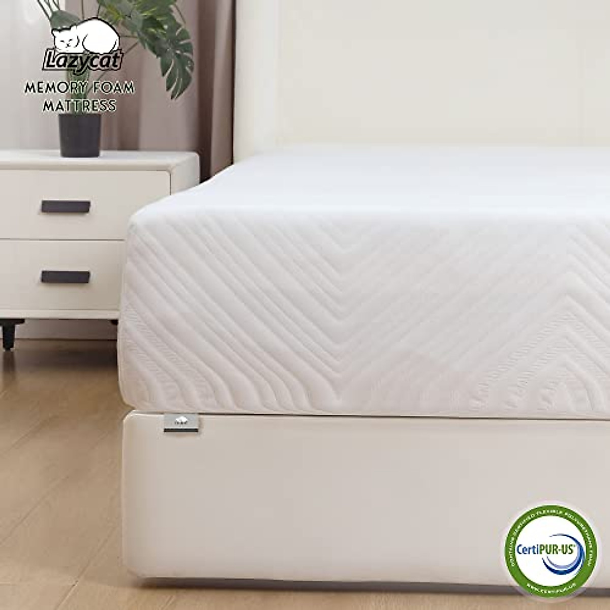 LazyCat King Mattress,12 inch Memory Foam Mattress in a Box Cooling Gel Infused Breathable Bed Comfortable Mattress for Cooler Sleep Supportive Pressure Relief CertiPUR-US Certified (King)