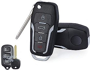 Keymall keyless Entry Replacement Upgraded Flip Car Key 314MHz 4D67 Chip 4B Fob Remote for Toyota 4Runner Sequoia 2005-2008,HYQ12BBX HYQ12BAN HYQ1512Y