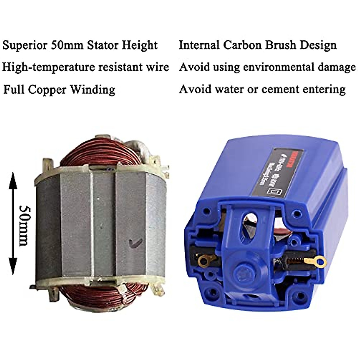 Bizoepro Hand Held Power Concrete Vibrators 13000 VPM Electric Concrete Vibrator 800W 3/4 HP Handheld Construction Portable Pencil Concrete Vibrabrater