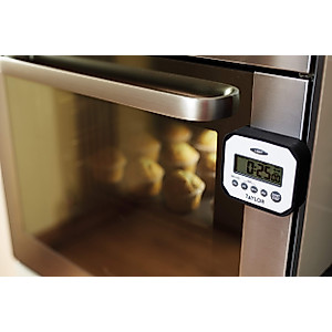 Taylor Pro Kitchen Timer, Water-Resistant Digital Timer, Heavy Duty, Countdown Clock, White,9 x 8 cm