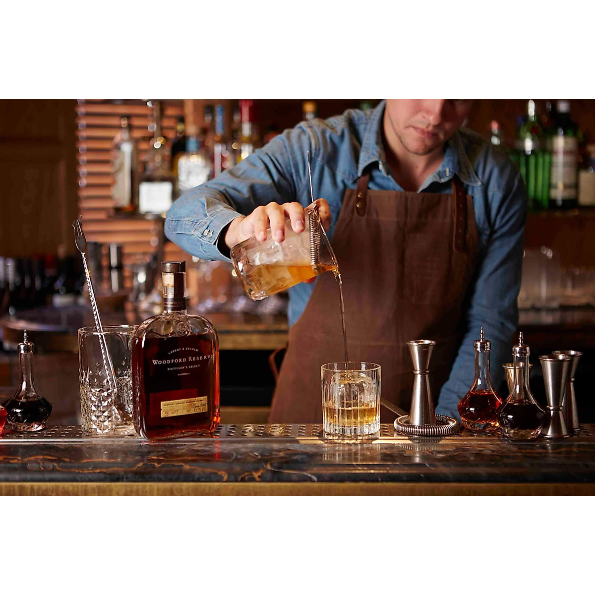 Double Old Fashioned Crystal Glasses, Set of 6 Whiskey Glasses, Perfect for Serving Scotch, Cocktails, or Mixed Drinks. (New York) pattern